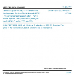 CSN P I-ETS 300 490-3 ed. 1 - Terminal Equipment (TE) - File transfer ...