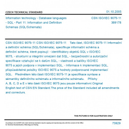 CSN ISO/IEC 9075-11 - Information technology - Database languages - SQL - Part 11: Information ...