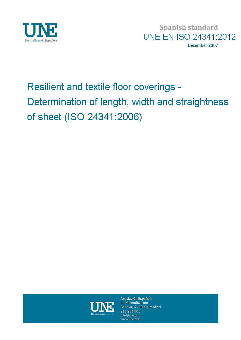 UNE EN ISO 24341:2012 Resilient and textile floor coverings ...