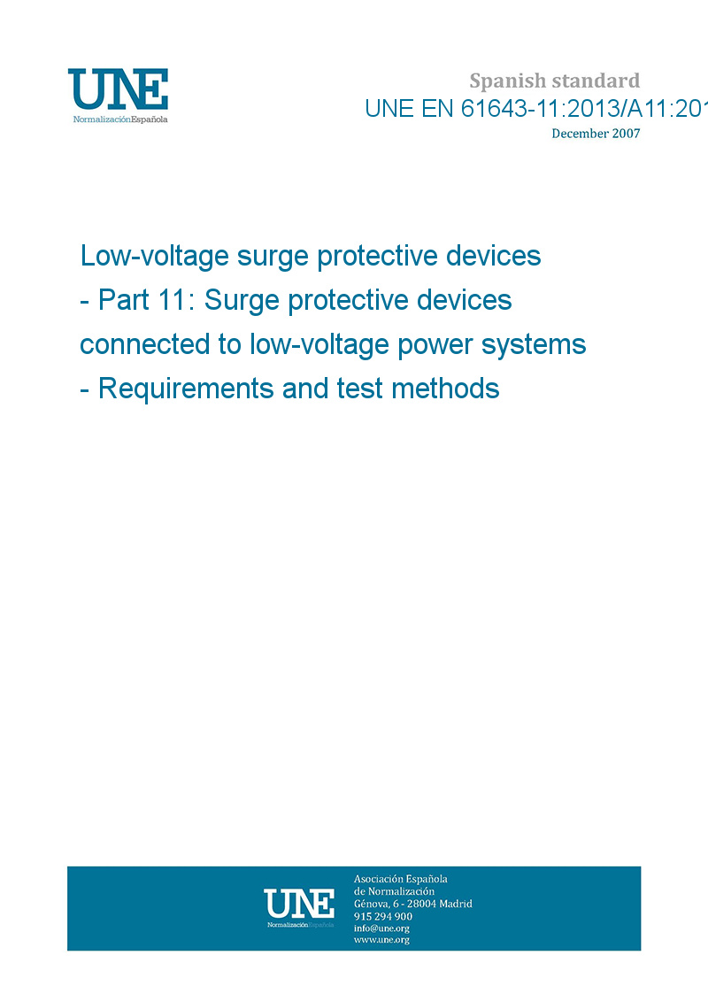 UNE EN 61643-11:2013/A11:2018 Low-voltage surge protective devices ...