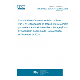 UNE EN IEC 60721-3-1:2018/AC:2024-10 Classification of environmental ...