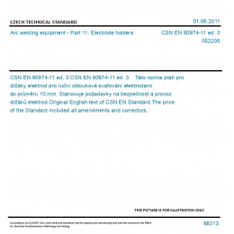 CSN EN 60974-11 ed. 3 - Arc welding equipment - Part 11: Electrode holders