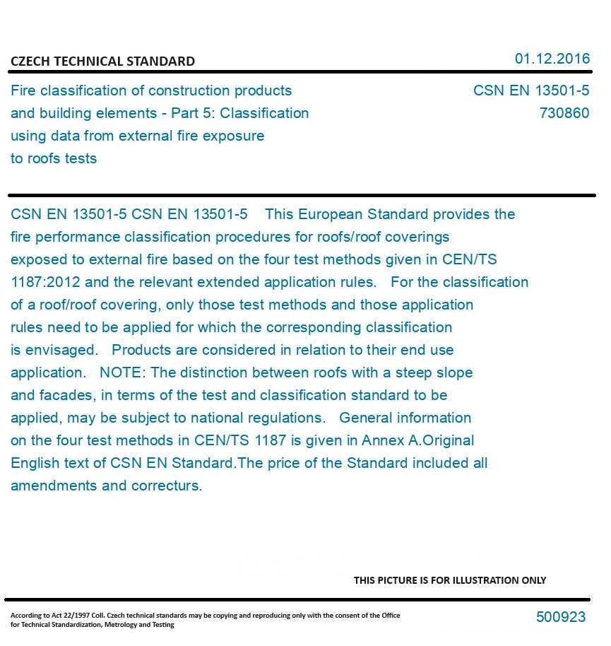 CSN EN 13501-5 - Fire classification of construction products and ...
