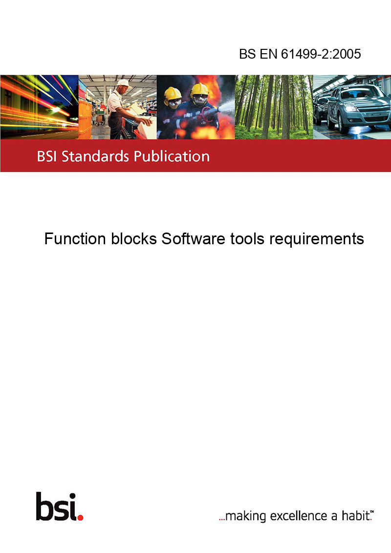 BS EN 61499-2:2005 Function blocks Software tools requirements