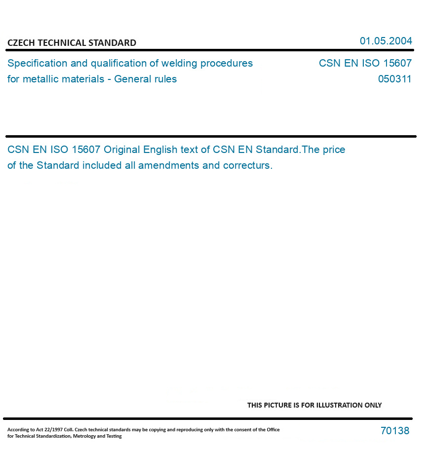 CSN EN ISO 15607 - Specification and qualification of welding ...