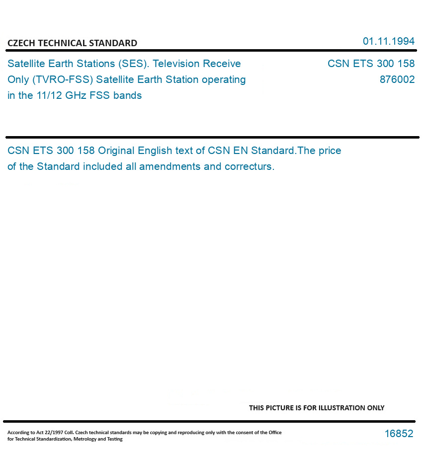 CSN ETS 300 158 - Satellite Earth Stations (SES). Television Receive ...