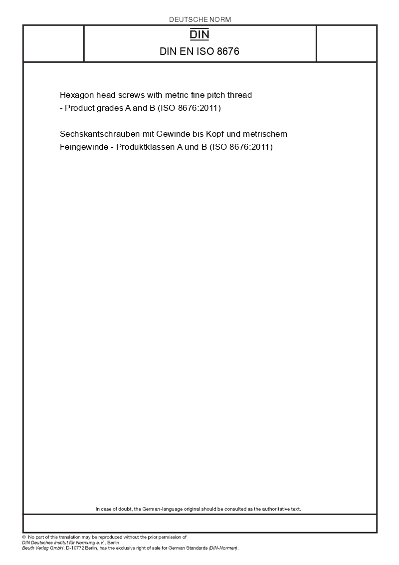 DIN EN ISO 8676 - European Standards