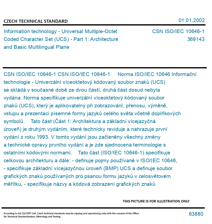 CSN ISO/IEC 10646-1 - Information technology - Universal Multiple-Octet Coded Character Set (UCS ...