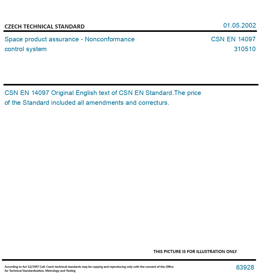 CSN EN 14097 - Space product assurance - Nonconformance control system