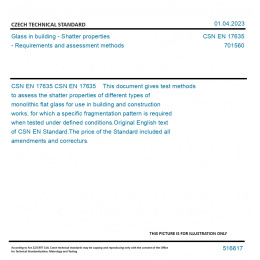 CSN EN 17635 - Glass in building - Shatter properties - Requirements ...