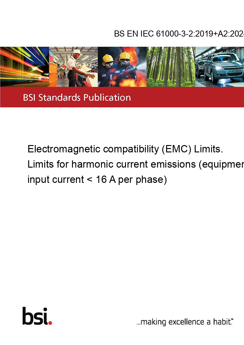 BS EN IEC 61000-3-2:2019+A2:2024 Electromagnetic compatibility (EMC) Limits. Limits for harmonic ...