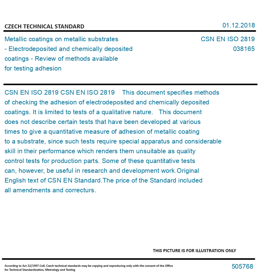 CSN EN ISO 2819 - Metallic coatings on metallic substrates ...