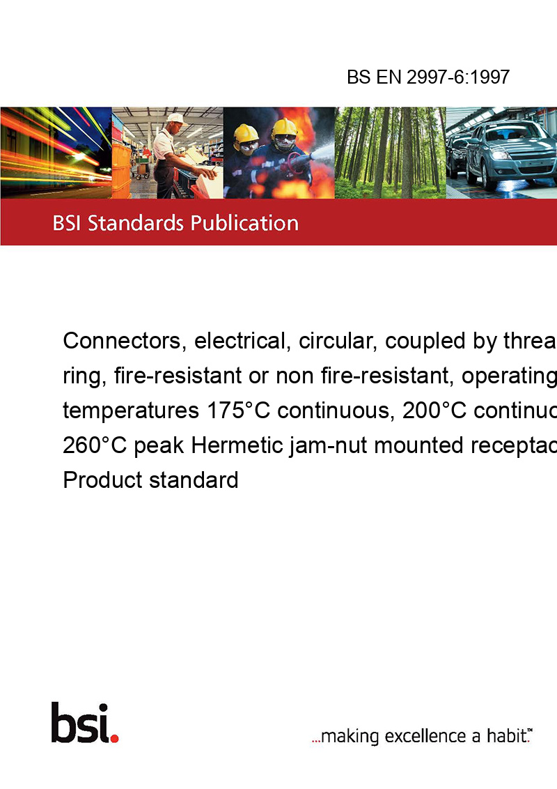 BS EN 2997-6:1997 Connectors, electrical, circular, coupled by threaded ...