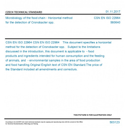 CSN EN ISO 22964 - Microbiology of the food chain - Horizontal method for the detection of ...