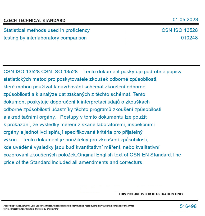 CSN ISO 13528 - Statistical methods used in proficiency testing by ...