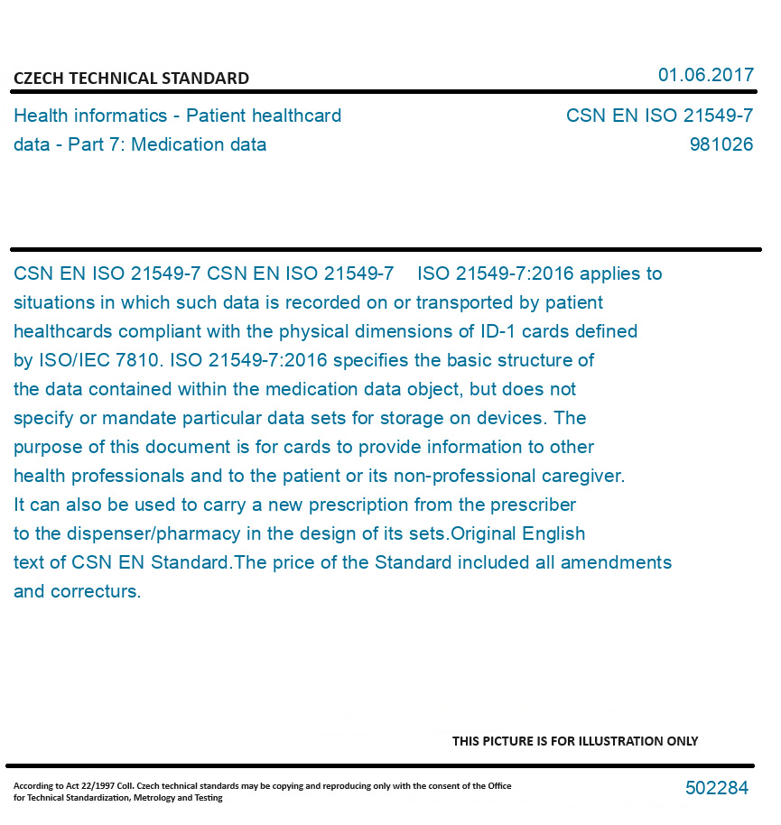 CSN EN ISO 21549-7 - Health informatics - Patient healthcard data ...