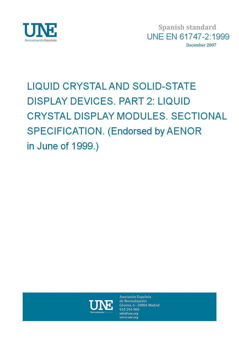 UNE EN 61747-2:1999 Liquid crystal and solid-state display devices ...