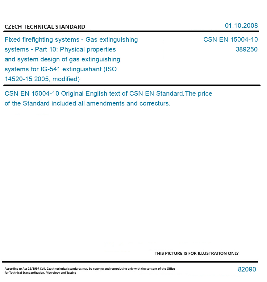 CSN EN 15004-10 - Fixed firefighting systems - Gas extinguishing ...