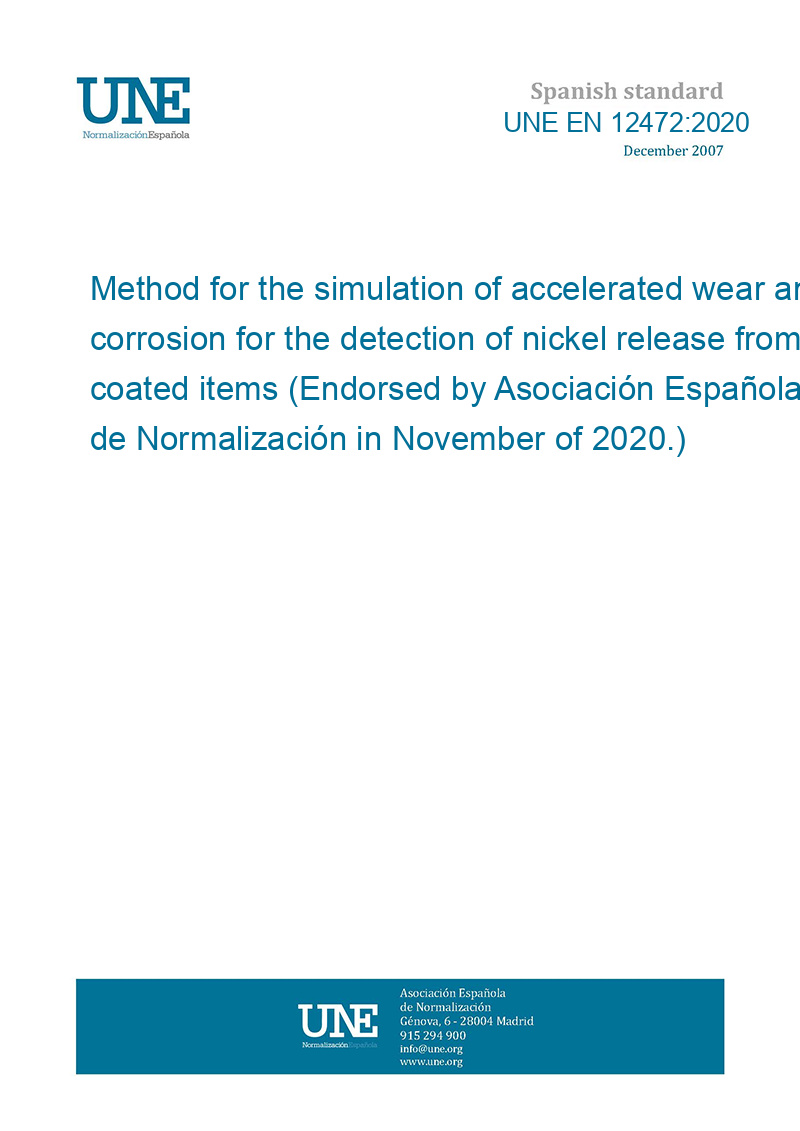 UNE EN 12472:2020 Method for the simulation of accelerated wear and ...