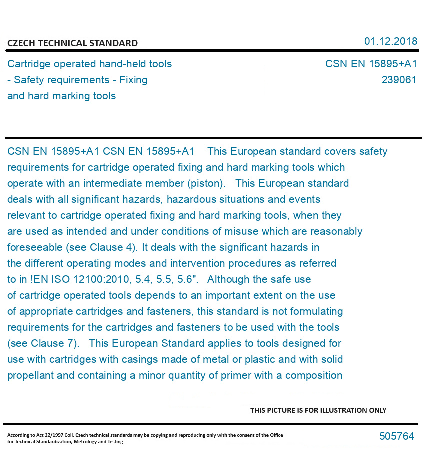 CSN EN 15895+A1 - Cartridge operated hand-held tools - Safety ...