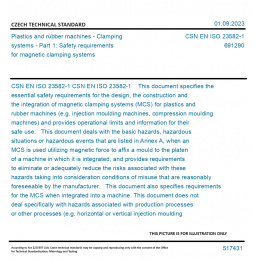 CSN EN ISO 23582-1 - Plastics and rubber machines - Clamping systems ...
