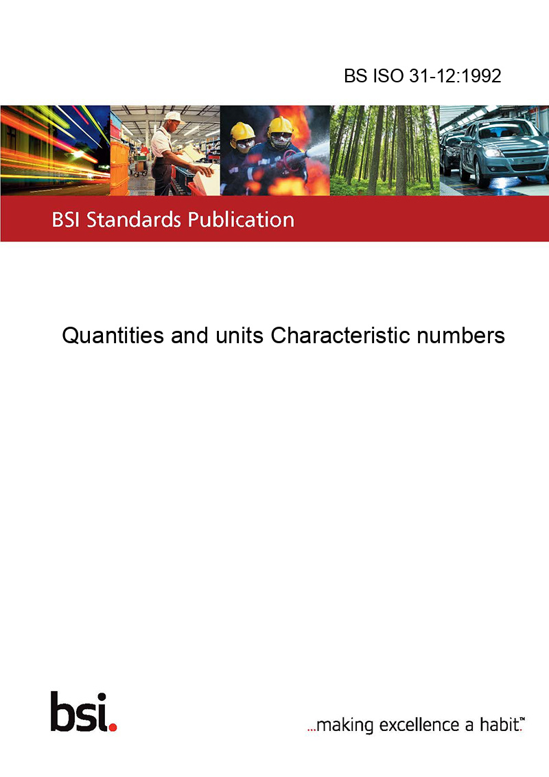 BS ISO 31-12:1992 Quantities and units Characteristic numbers