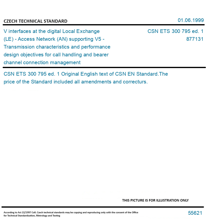 CSN ETS 300 795 ed. 1 - V interfaces at the digital Local Exchange (LE ...