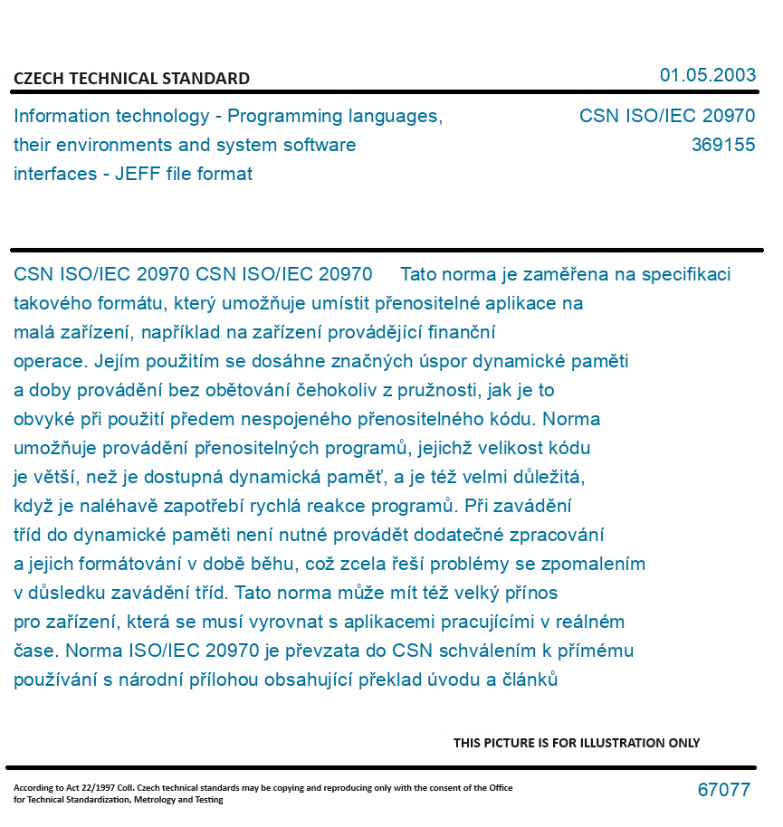 CSN ISO/IEC 20970 - Information technology - Programming languages, their environments and ...