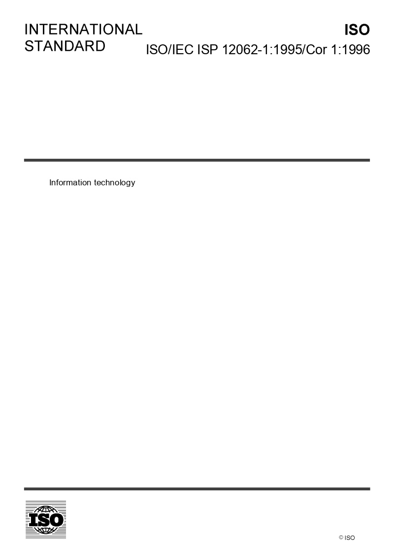 ISO/IEC ISP 12062-1:1995/Cor 1:1996