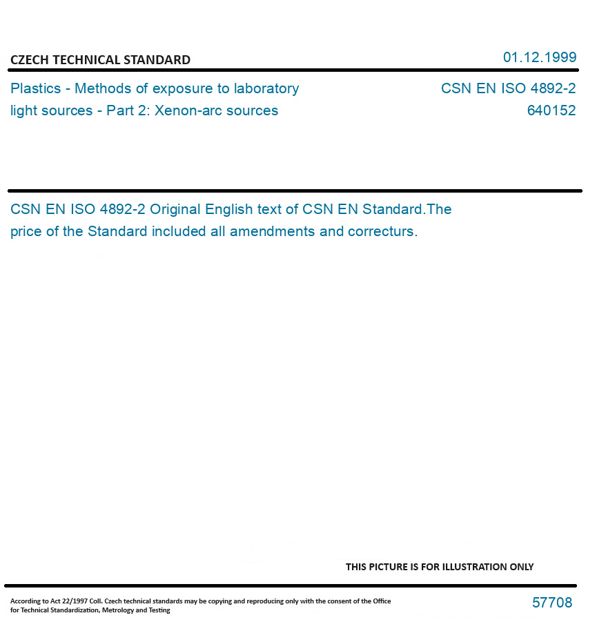 CSN EN ISO 4892-2 - Plastics - Methods of exposure to laboratory light ...