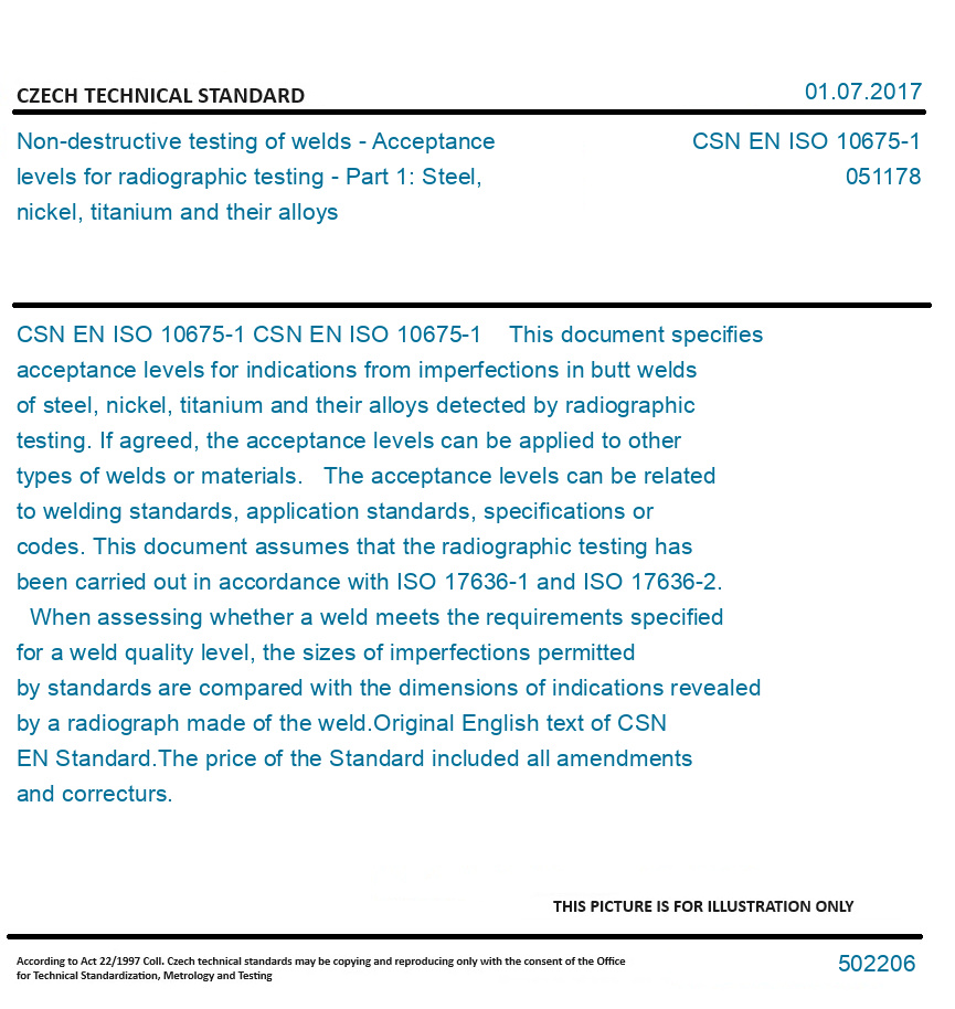 CSN EN ISO 10675-1 - Non-destructive testing of welds - Acceptance ...