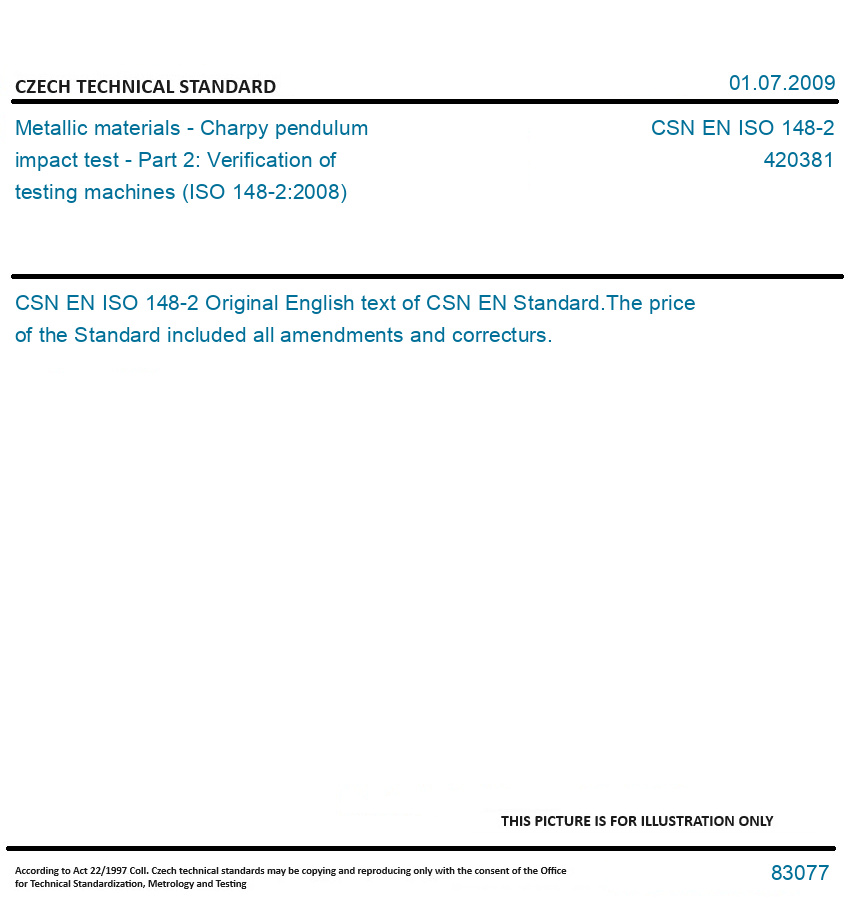CSN EN ISO 148-2 - Metallic materials - Charpy pendulum impact test ...