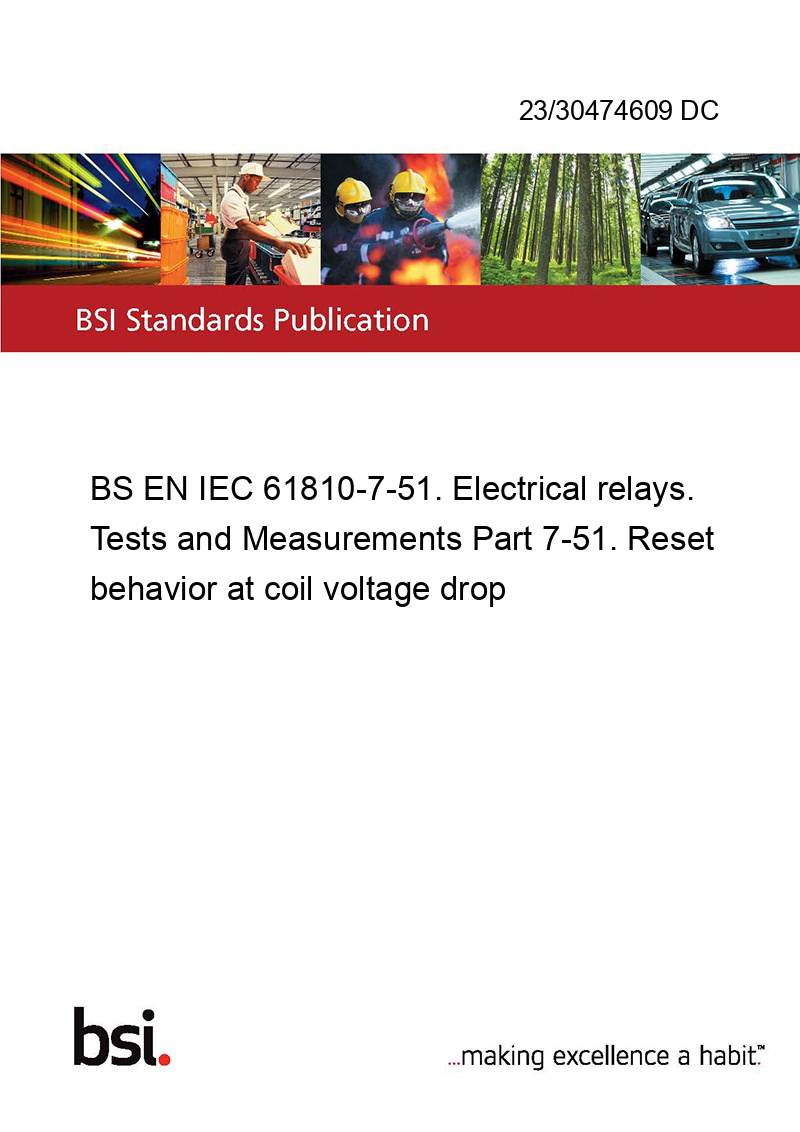 23/30474609 DC BS EN IEC 61810-7-51. Electrical relays. Tests and ...