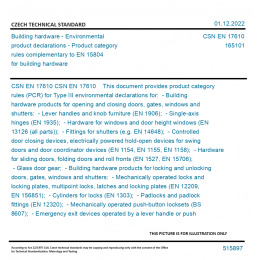 CSN EN 17610 - Building hardware - Environmental product declarations ...