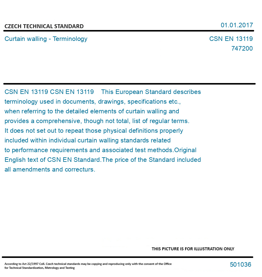 CSN EN 13119 - Curtain walling - Terminology