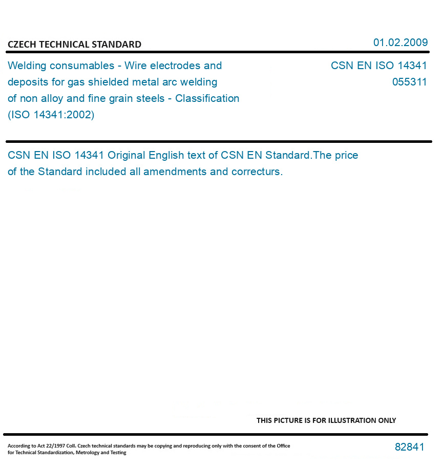 CSN EN ISO 14341 - Welding consumables - Wire electrodes and deposits ...