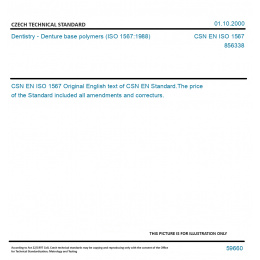 CSN EN ISO 1567 - Dentistry - Denture base polymers (ISO 1567:1988)