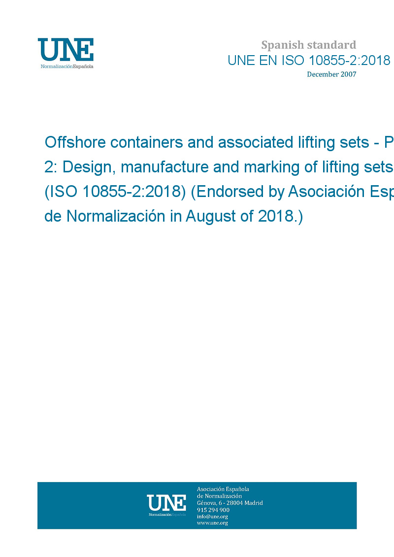 UNE EN ISO 10855-2:2018 Offshore containers and associated lifting sets ...