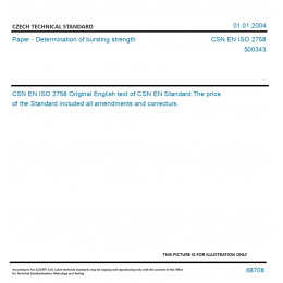 CSN EN ISO 2758 - Paper - Determination of bursting strength