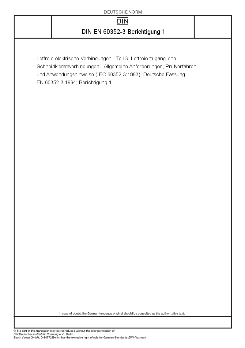 DIN EN 60352-3 Berichtigung 1