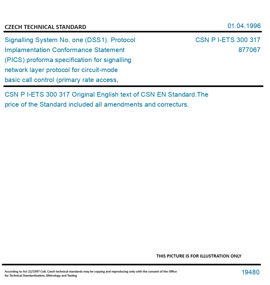 CSN P I-ETS 300 317 - Signalling System No. one (DSS1). Protocol ...