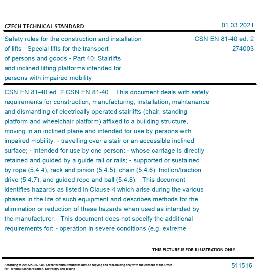 CSN EN 81-40 ed. 2 - Safety rules for the construction and installation ...
