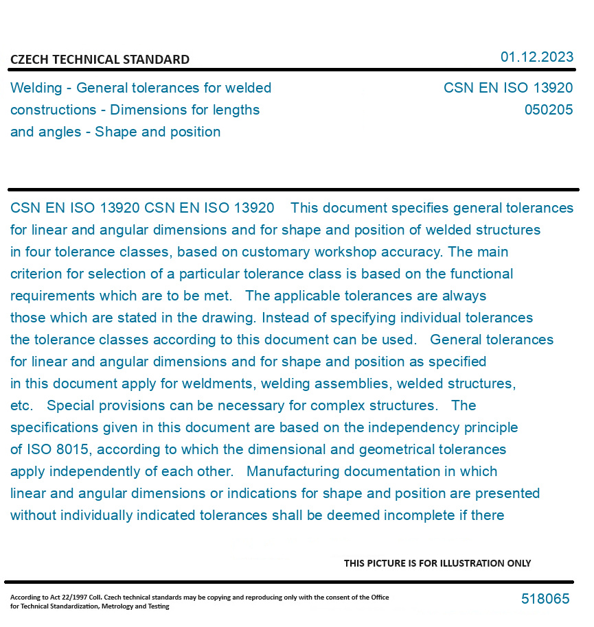 CSN EN ISO 13920 - Welding - General tolerances for welded ...