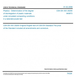 CSN EN ISO 20200 - Plastics - Determination of the degree of disintegration of plastic materials ...