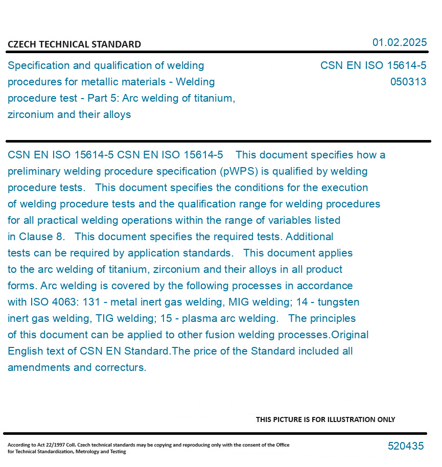 CSN EN ISO 15614-5 - Specification and qualification of welding ...