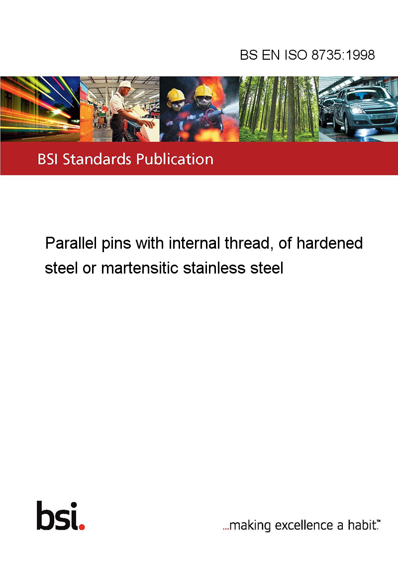 BS EN ISO 8735:1998 Parallel pins with internal thread, of hardened ...