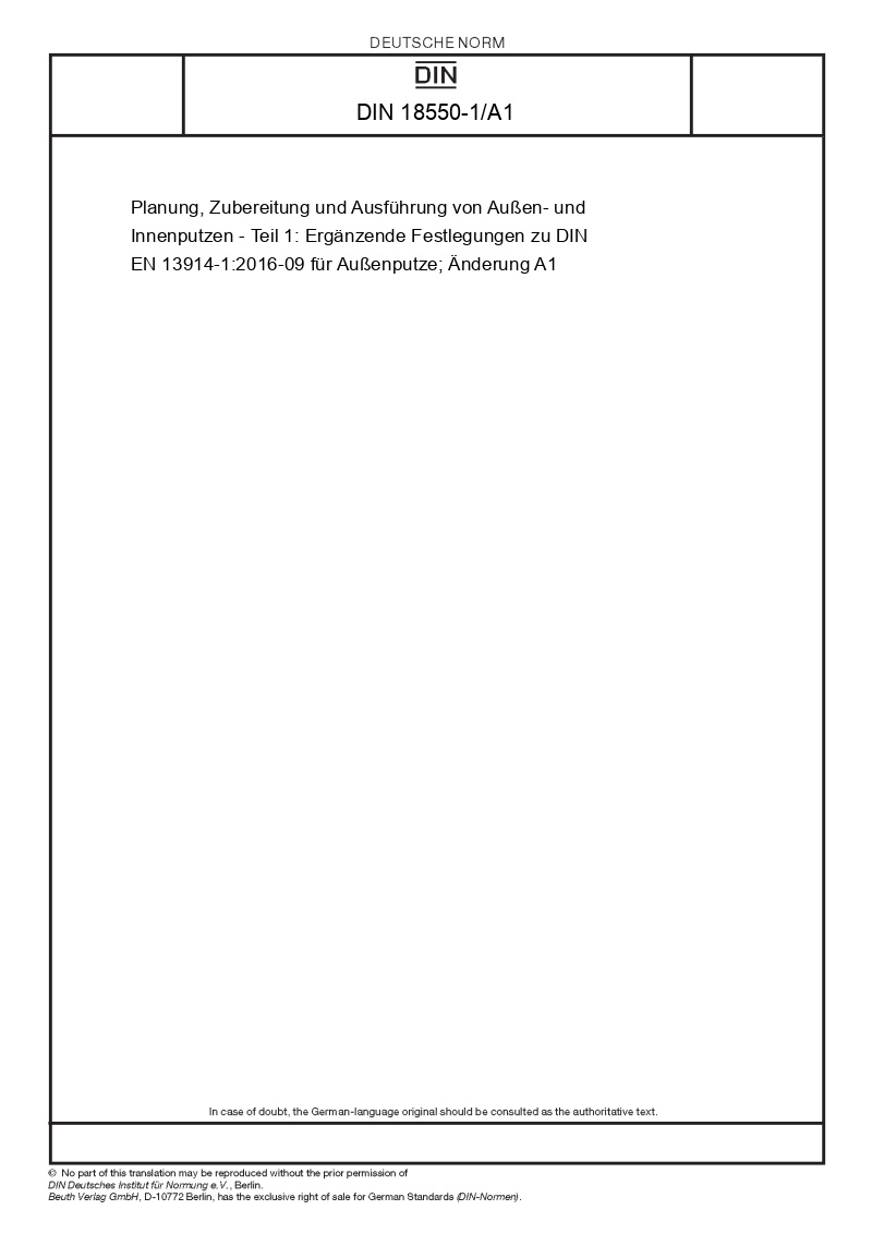 DIN 18550-1/A1