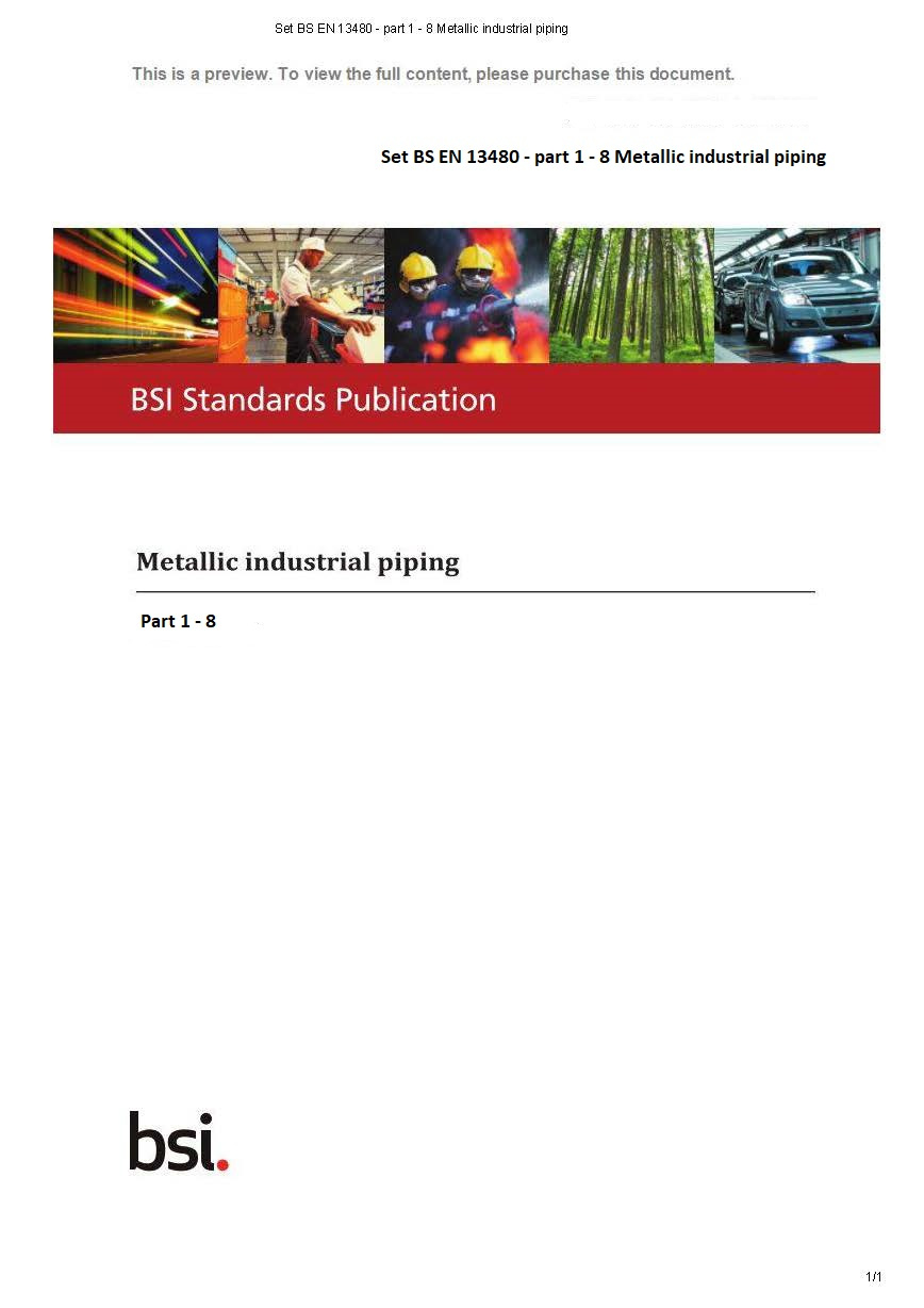 SET of Engineering standards EN 13480 for Metallic industrial piping all parts (all parts)