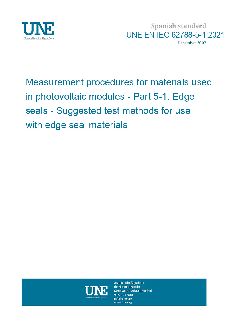 UNE EN IEC 62788-5-1:2021 Measurement procedures for materials used in ...