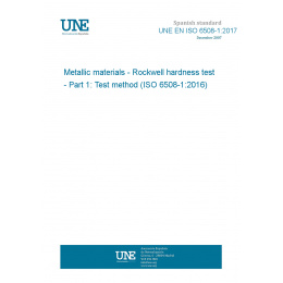 UNE EN ISO 6508-1:2017 Metallic materials - Rockwell hardness test ...